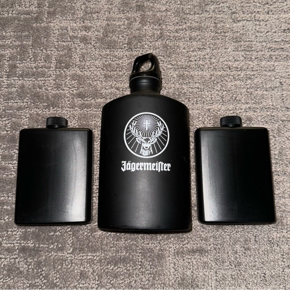 Jagermeister | Kitchen | Jagermeister Black Metal Flask 2 Black Plastic ...